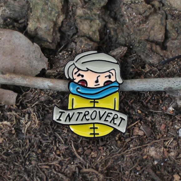 Jewelry | 5 For 25 Salecute Introvert Person Lady Pin | Poshmark